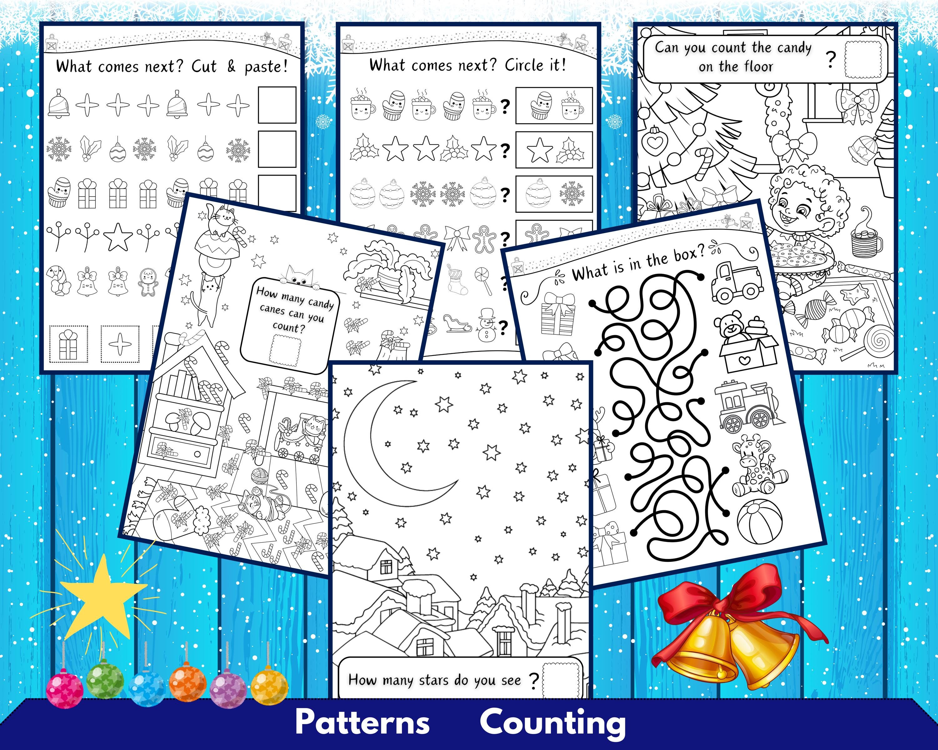 Christmas Activity Book, Cute Coloring Pages, Fun for Creative Kids ...