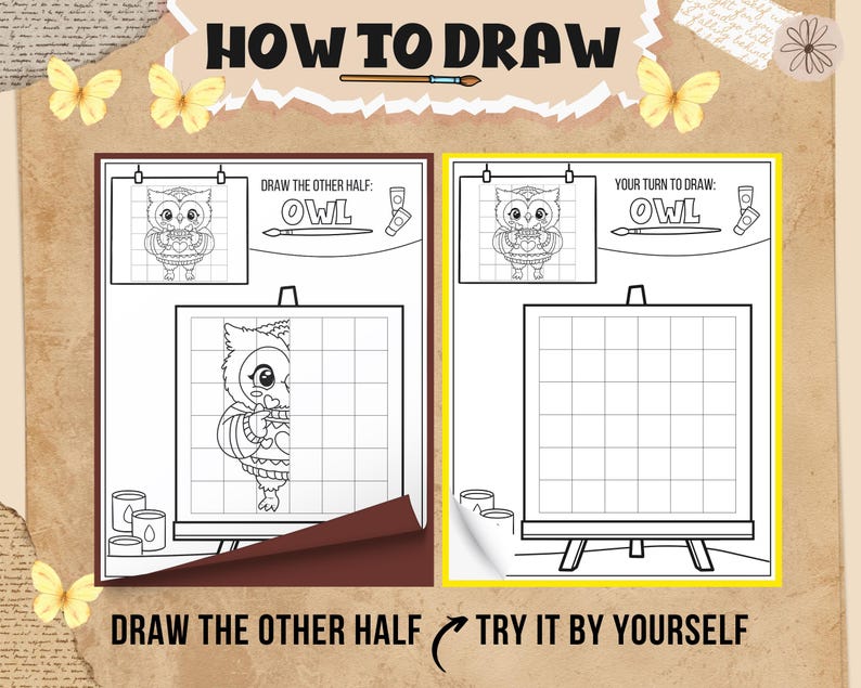 Kids Drawing Activity Pack: Step-by-step Guide, Trace Outlines (PDF ...