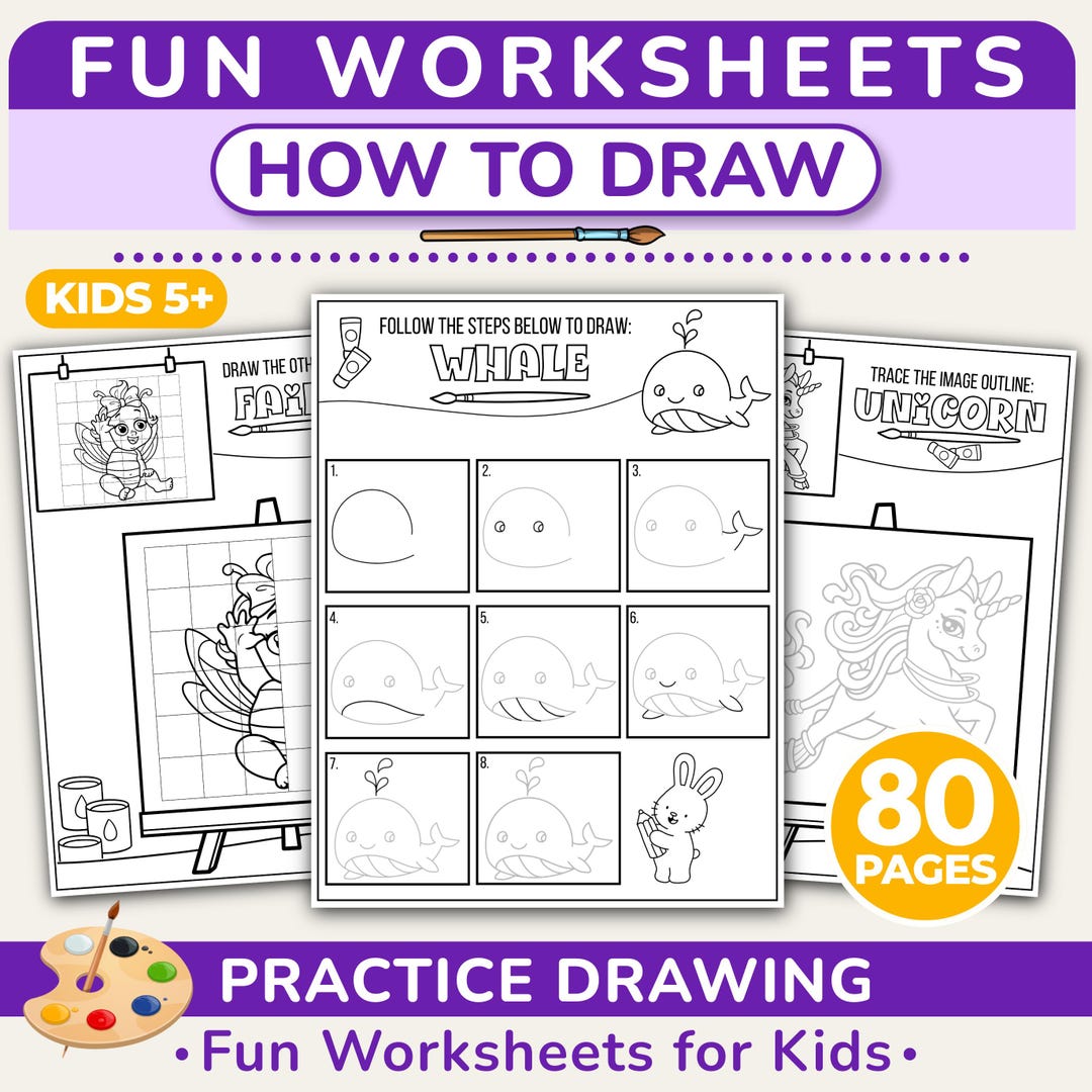 Learn to Draw for Kids Activity Pack (printable PDF) - Etsy