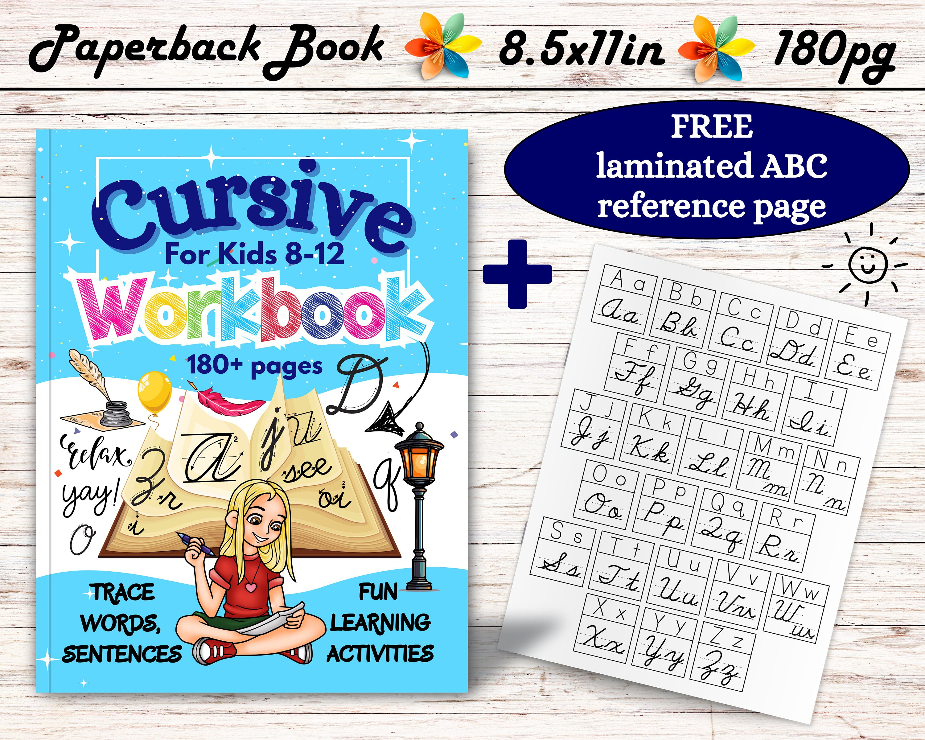Cursive Workbook for Kids & Teens 8-12, Cursive Alphabet Practice ...