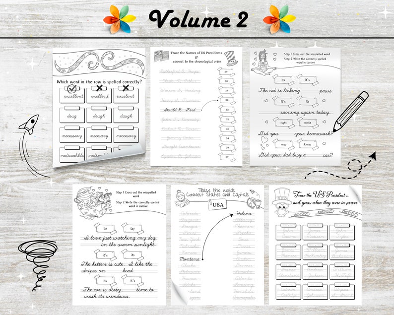 Cursive Textbook Bundle for Kids 8-12, Cursive Alphabet Practice, Learn ...