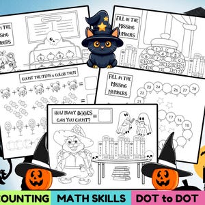 Halloween Number Worksheets, Early Learning Halloween Printables ...