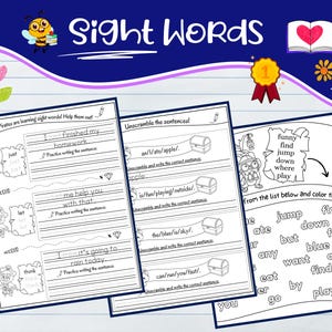 Phonics Activities for Kids, Sight Words, Early Literacy, Sentence ...