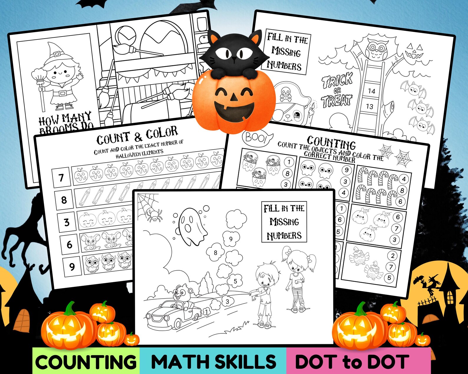 Halloween Number Worksheets, Early Learning Halloween Printables ...