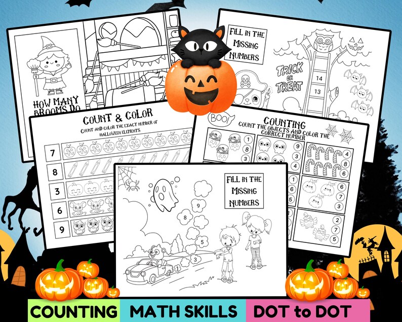 Halloween Number Worksheets, Early Learning Halloween Printables ...