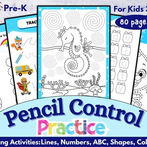 Pencil Control Practice, Learning Materials for Kids, Early Writing ...