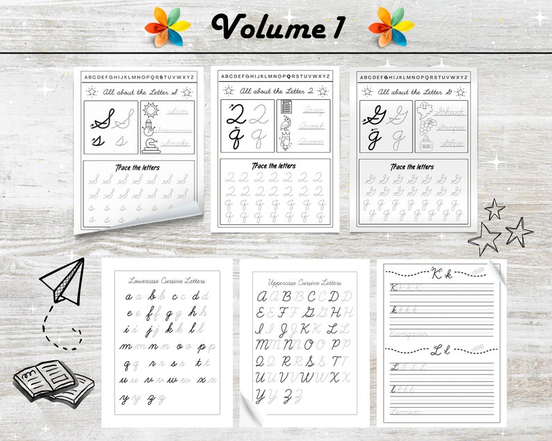 Cursive Textbook Bundle for Kids 8-12, Cursive Alphabet Practice, Learn ...