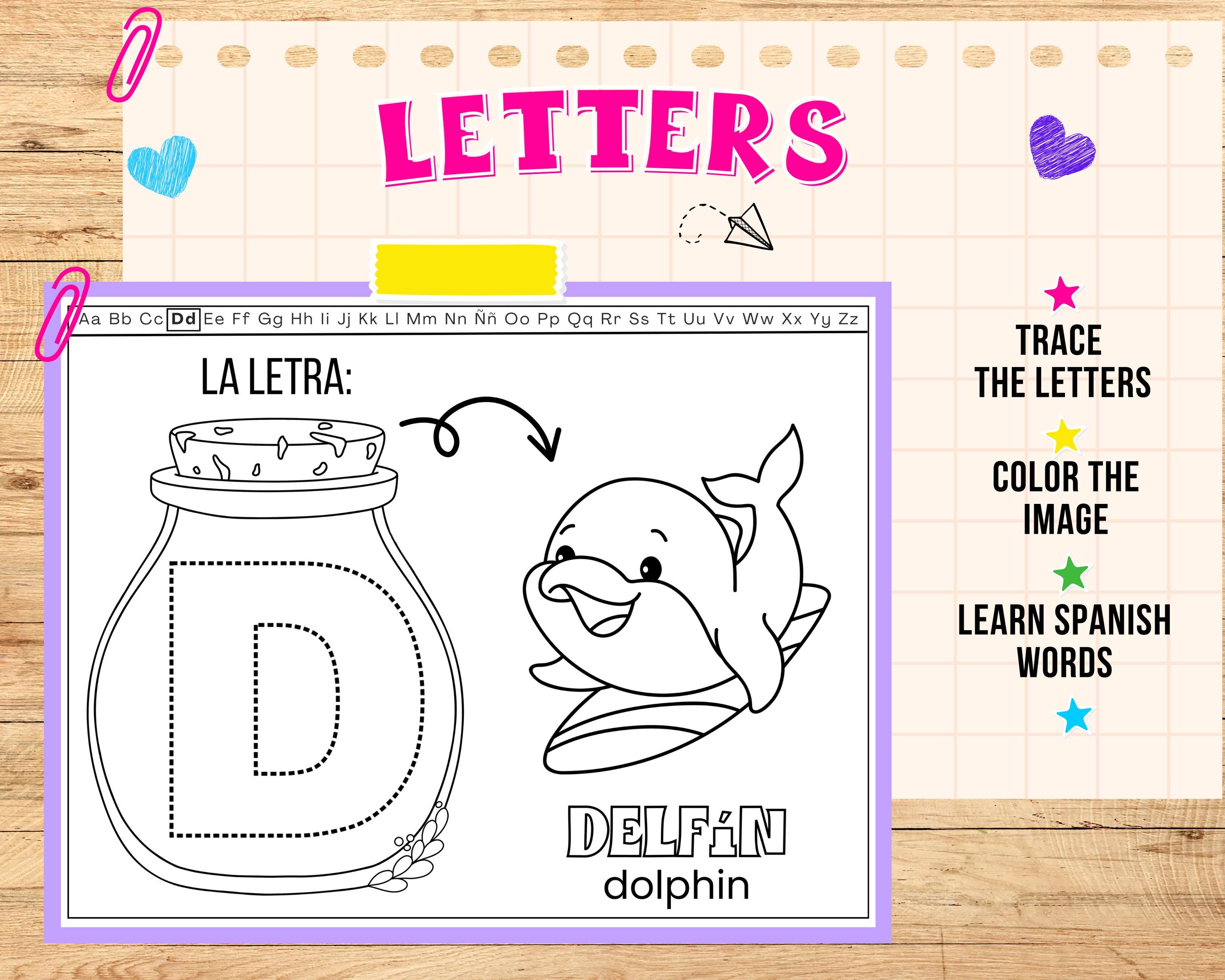 Spanish Alphabet Printables, Spanish Letter Coloring, Spanish Language ...