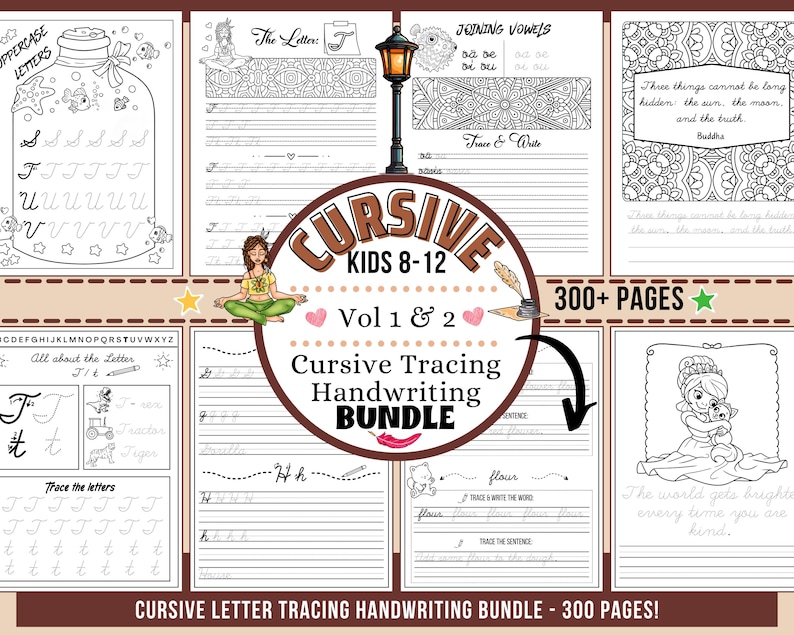 Cursive Handwriting Workbook Bundle for Kids 8-12 (PDF Download) - Etsy