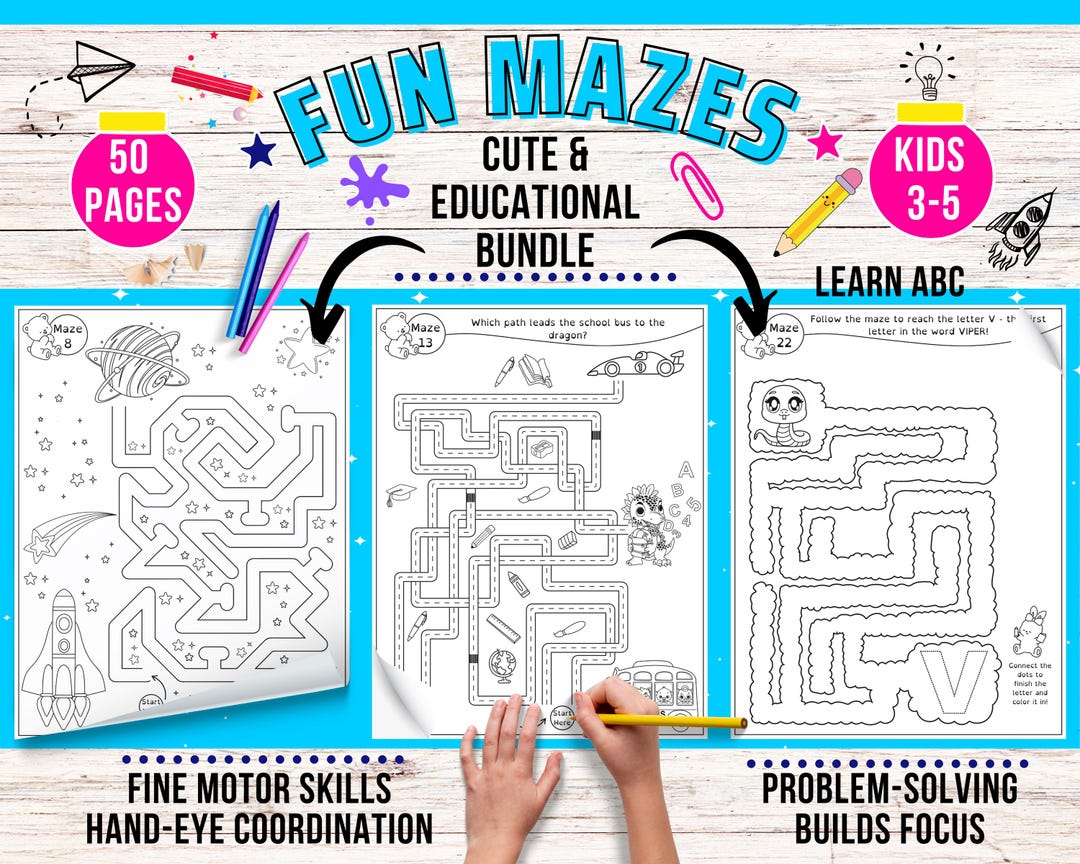 Mazes for Kids, Mazes Toddlers, Labyrinth, Kids Mazes for Travel, Car ...