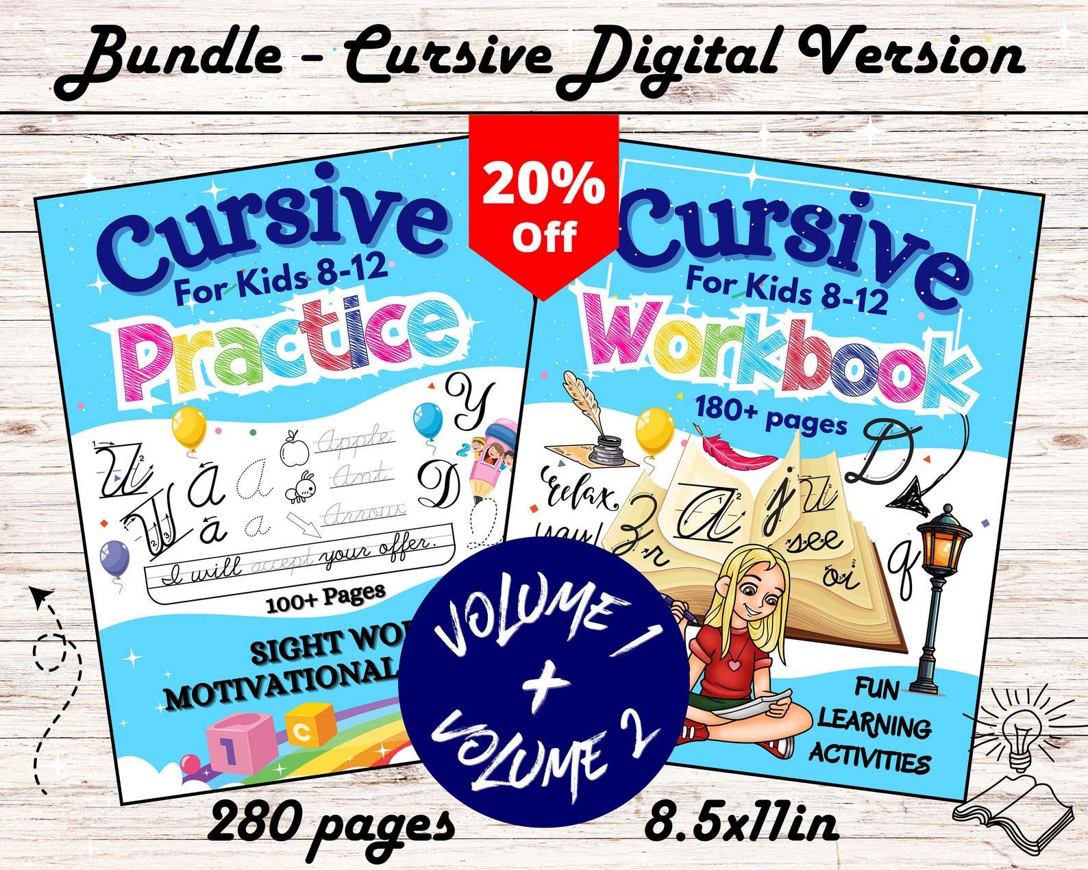 Cursive Workbook for Kids & Teens 8-12, Cursive Alphabet Practice ...