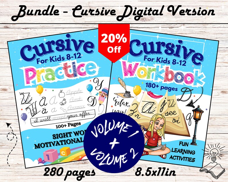 Cursive Workbook for Kids & Teens 8-12, Cursive Alphabet Practice ...