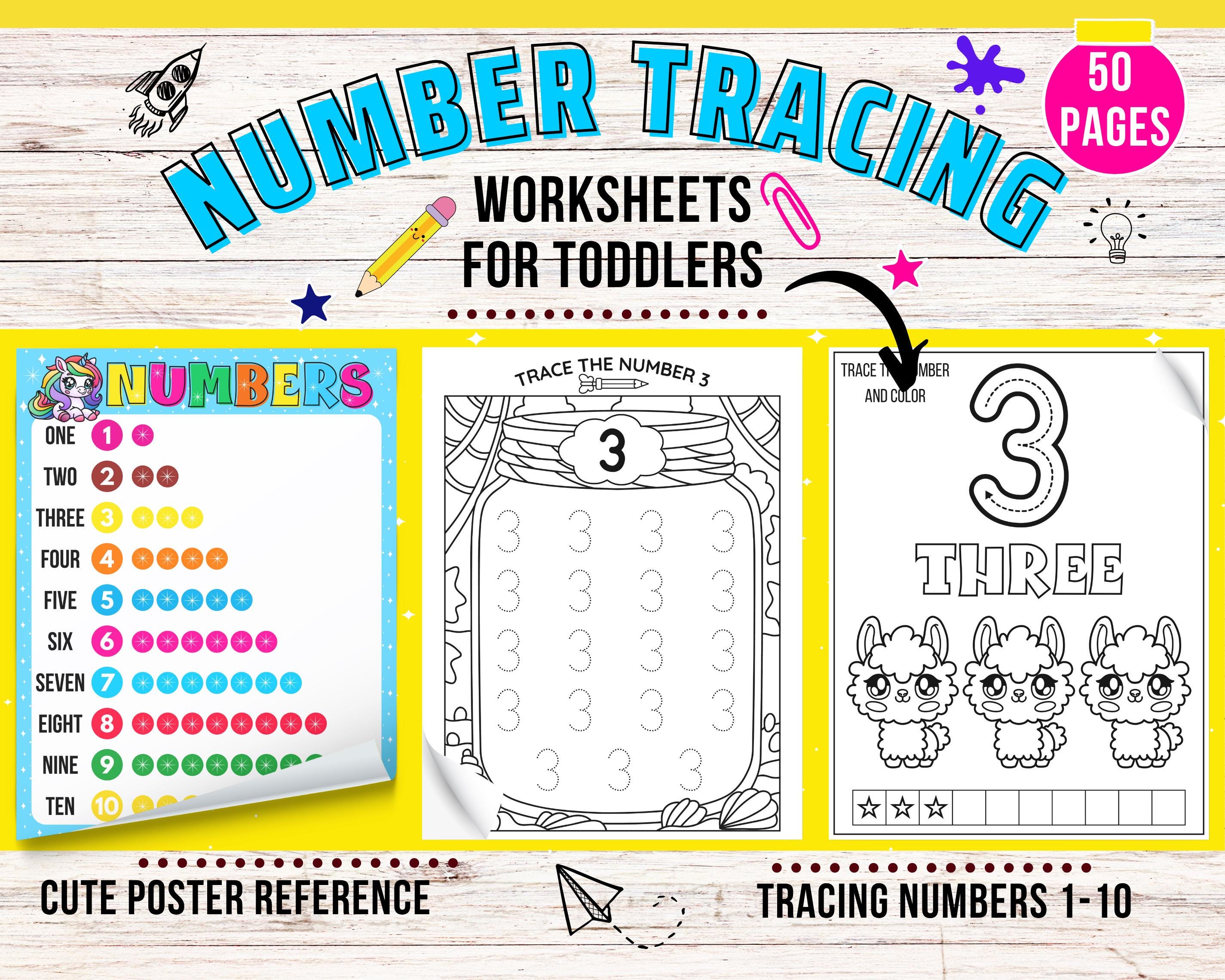 Number Tracing Worksheets: Preschool Learning Activity (PDF Download ...