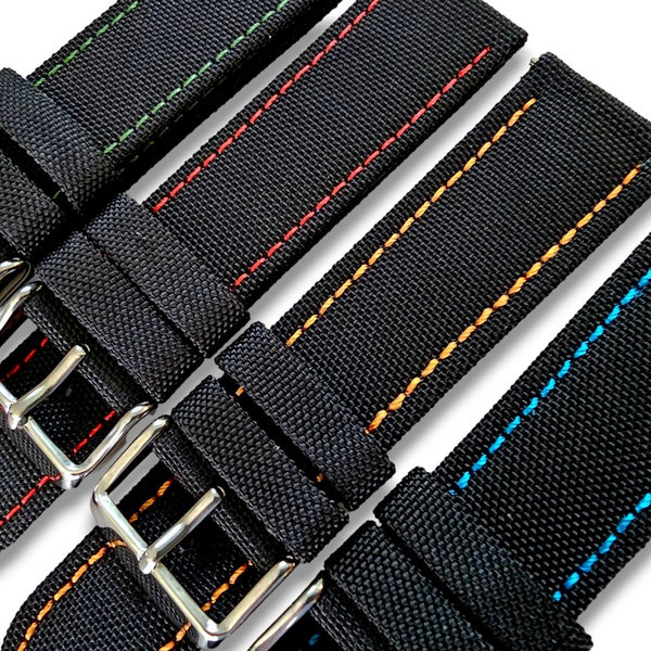 Black Sailcloth Watch Strap - Etsy