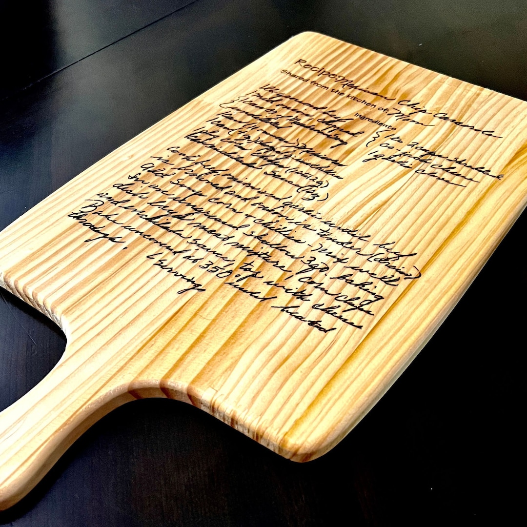 Custom Handwriting Engraved Cutting Board: Laser Engraved Home/kitchen ...