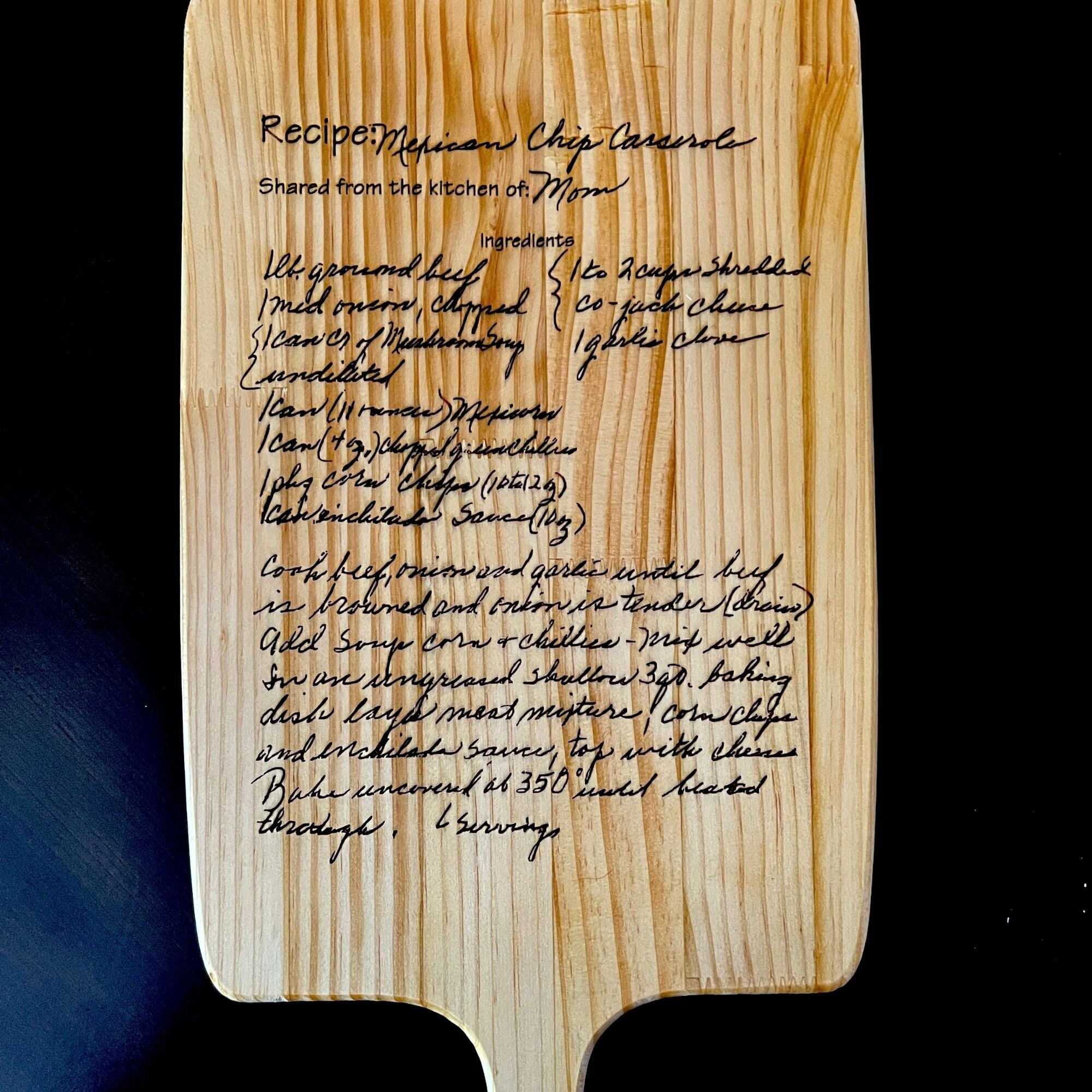 Custom Handwriting Engraved Cutting Board: Laser Engraved Home/kitchen ...