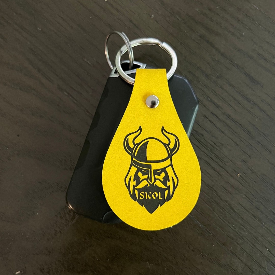 Viking Fan Gear: Laser Engraved Leather Keychains Football Fan ...