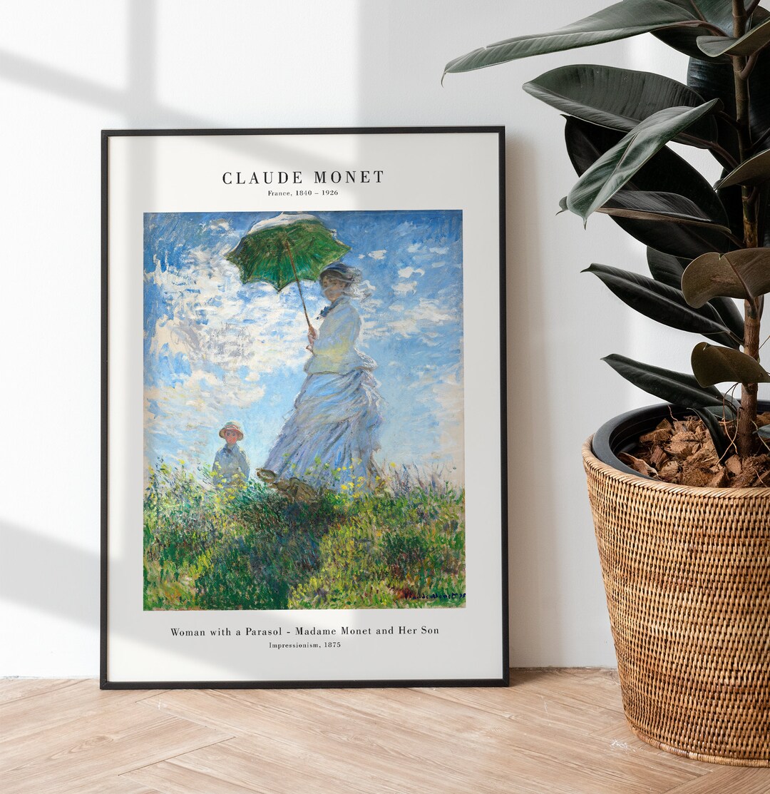 Woman With a Parasol Claude Monet Impressionism Gallery - Etsy