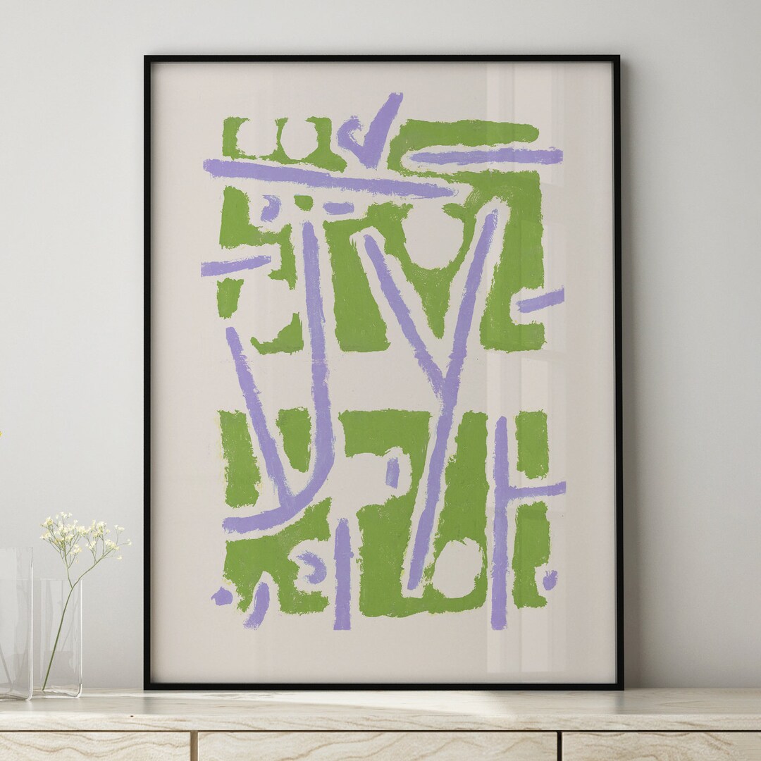 Abstract Green Lilac Lines Modern Digital Download Print Typography ...