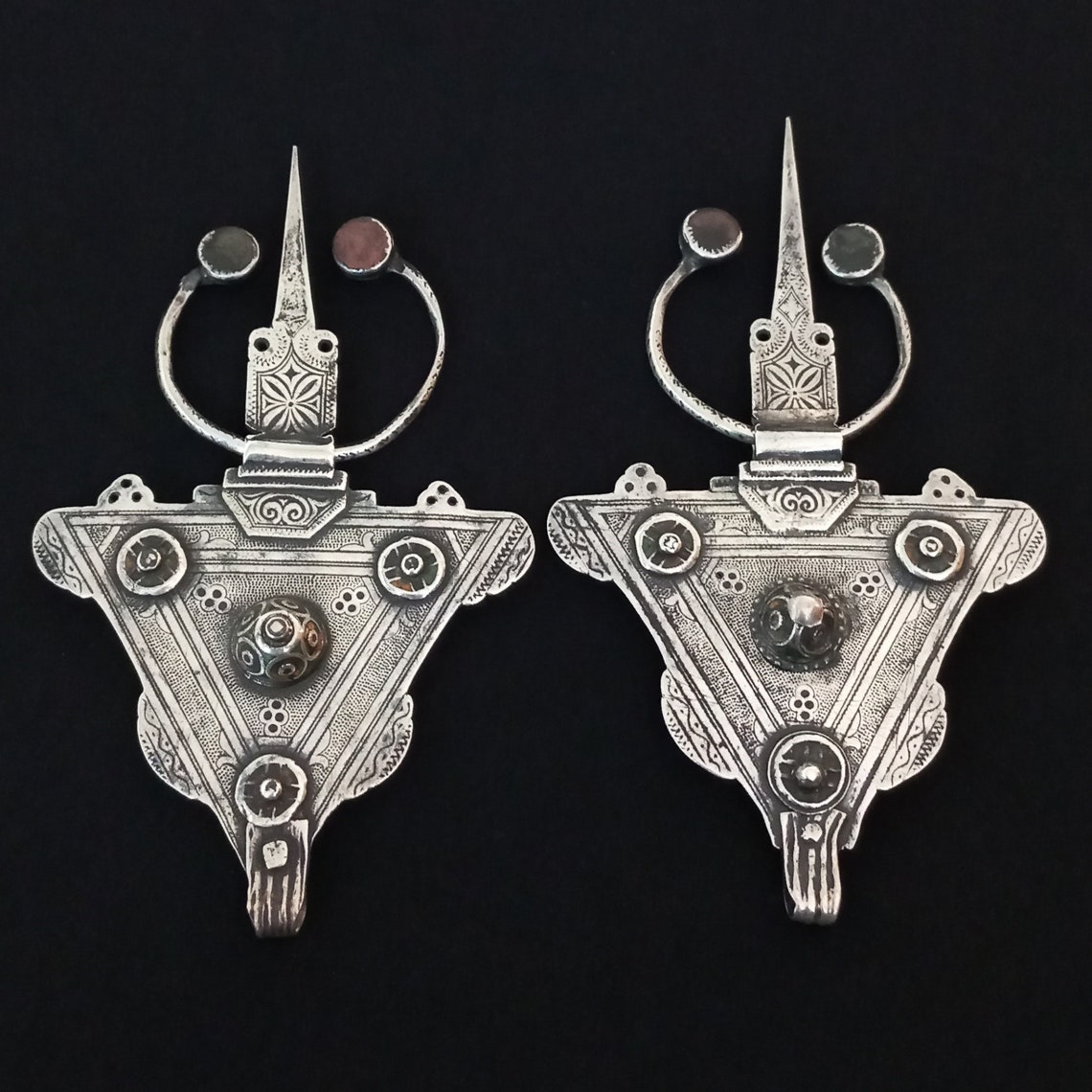 Very Old Silver Berber Fibula (tazerzit) With Enamel From MOROCCO ...