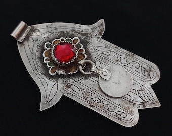 Antique Silver Pendant (khamsa). From Northern Morocco. Ancient Berber ...