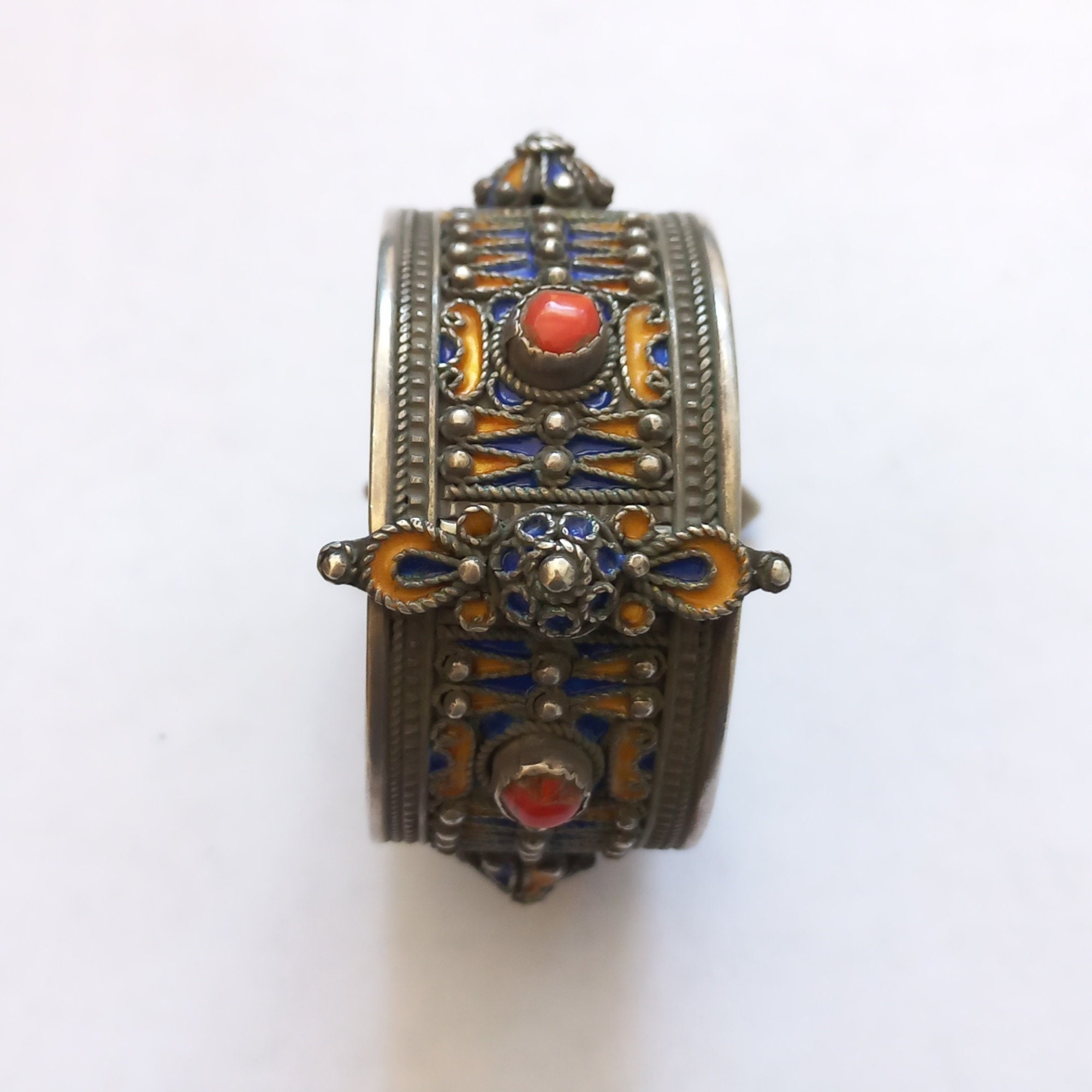 A Wonderful Berber Silver Bracelet With Enamel and Coral From MOROCCO ...