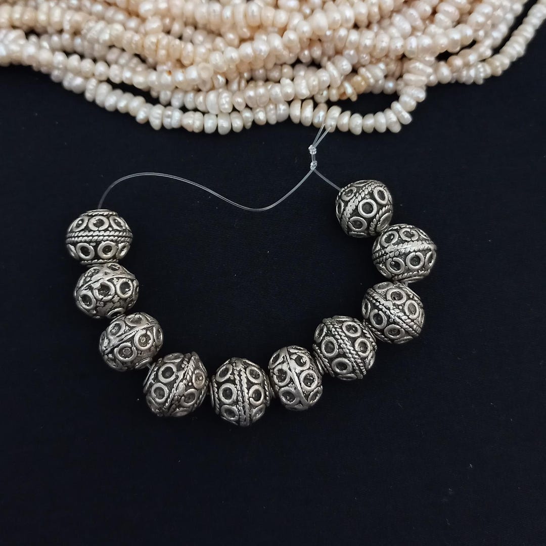 10 Antique Silver Beads From Morocco. Ancient Silver Beads - Etsy