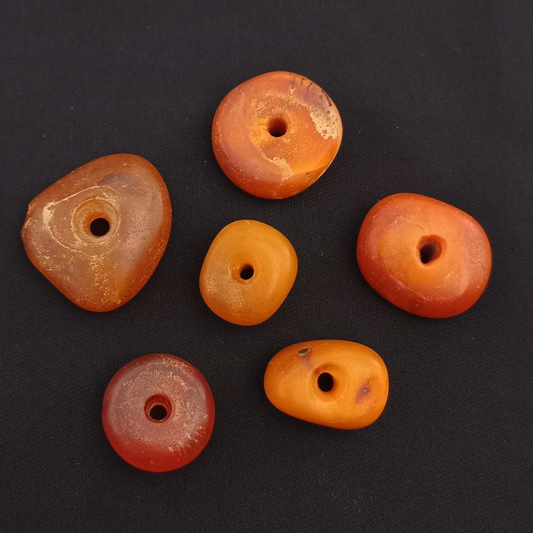 6 Antique Natural Real Amber From Morocco. Ancient Real Amber Beads - Etsy