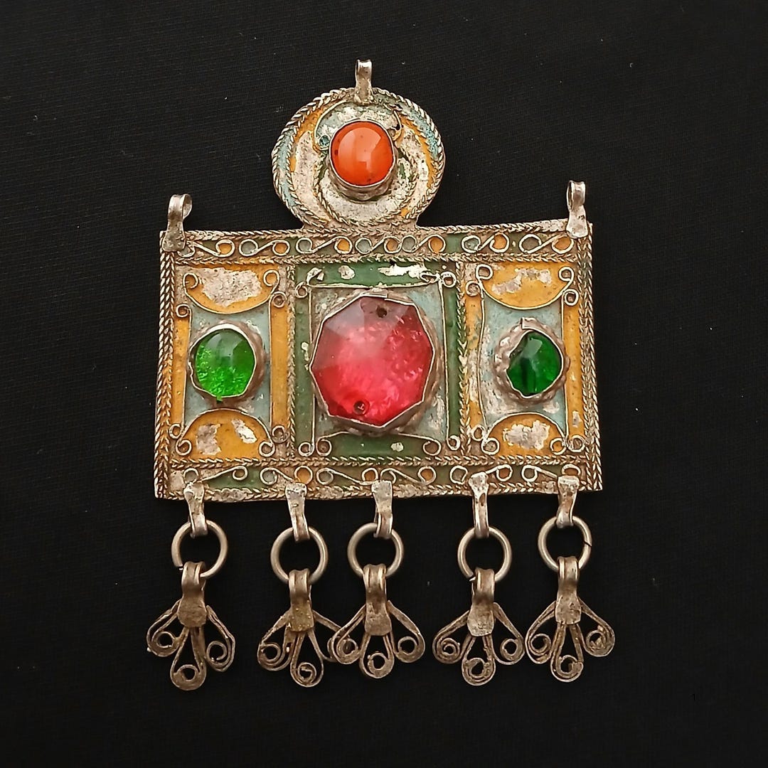 Rare Antique Silver Berber Pendant herz From Morocco_taroudant. Ancient ...
