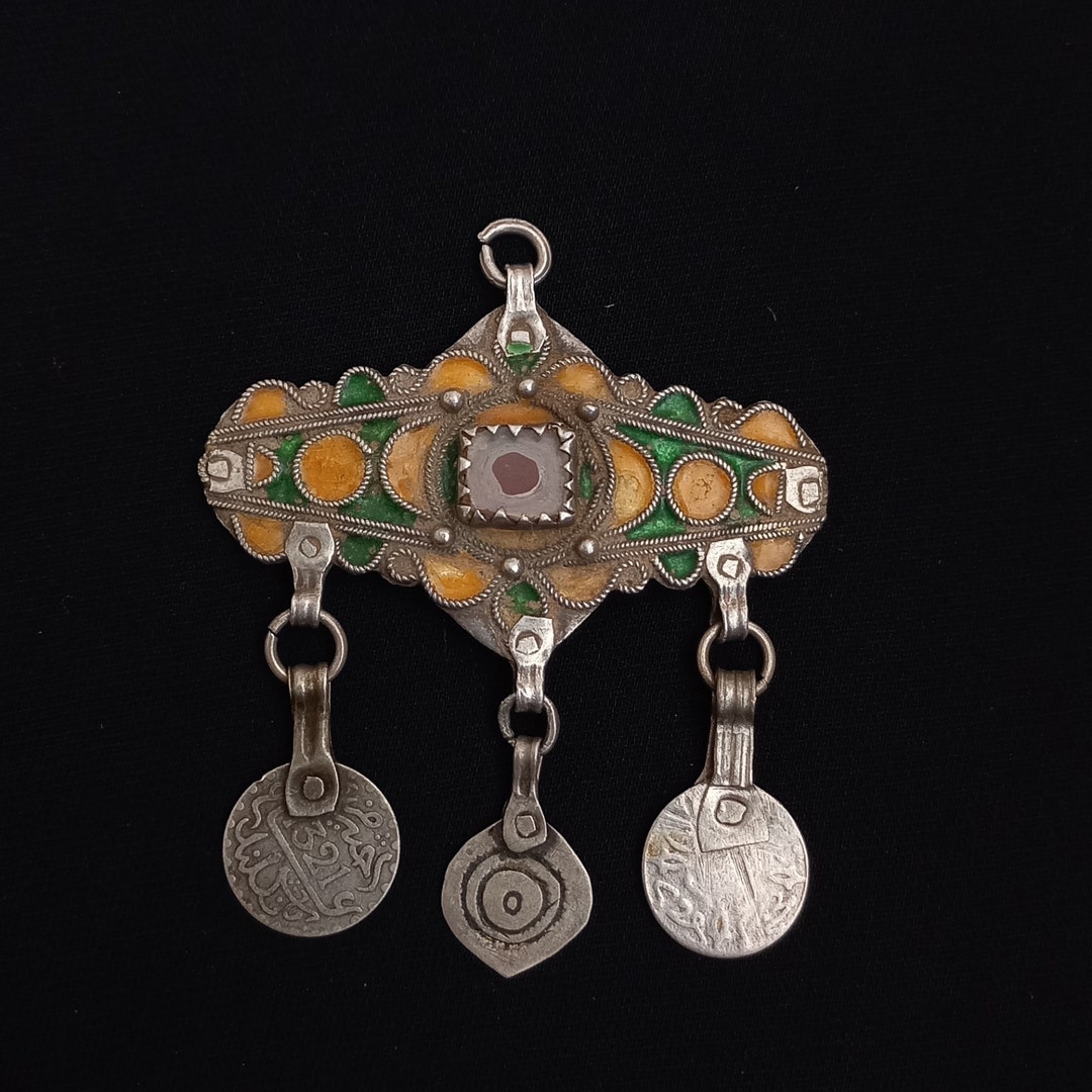 Ancient Silver Berber Pendant With Enamel From Southern MOROCCO ...