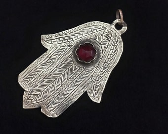 Antique Silver Pendant (khamsa). From Northern Morocco. Ancient Berber ...