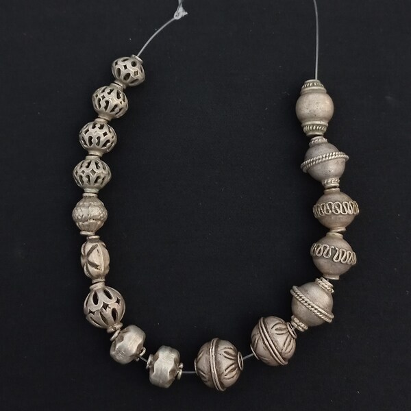 Antique Silver Beads - Etsy