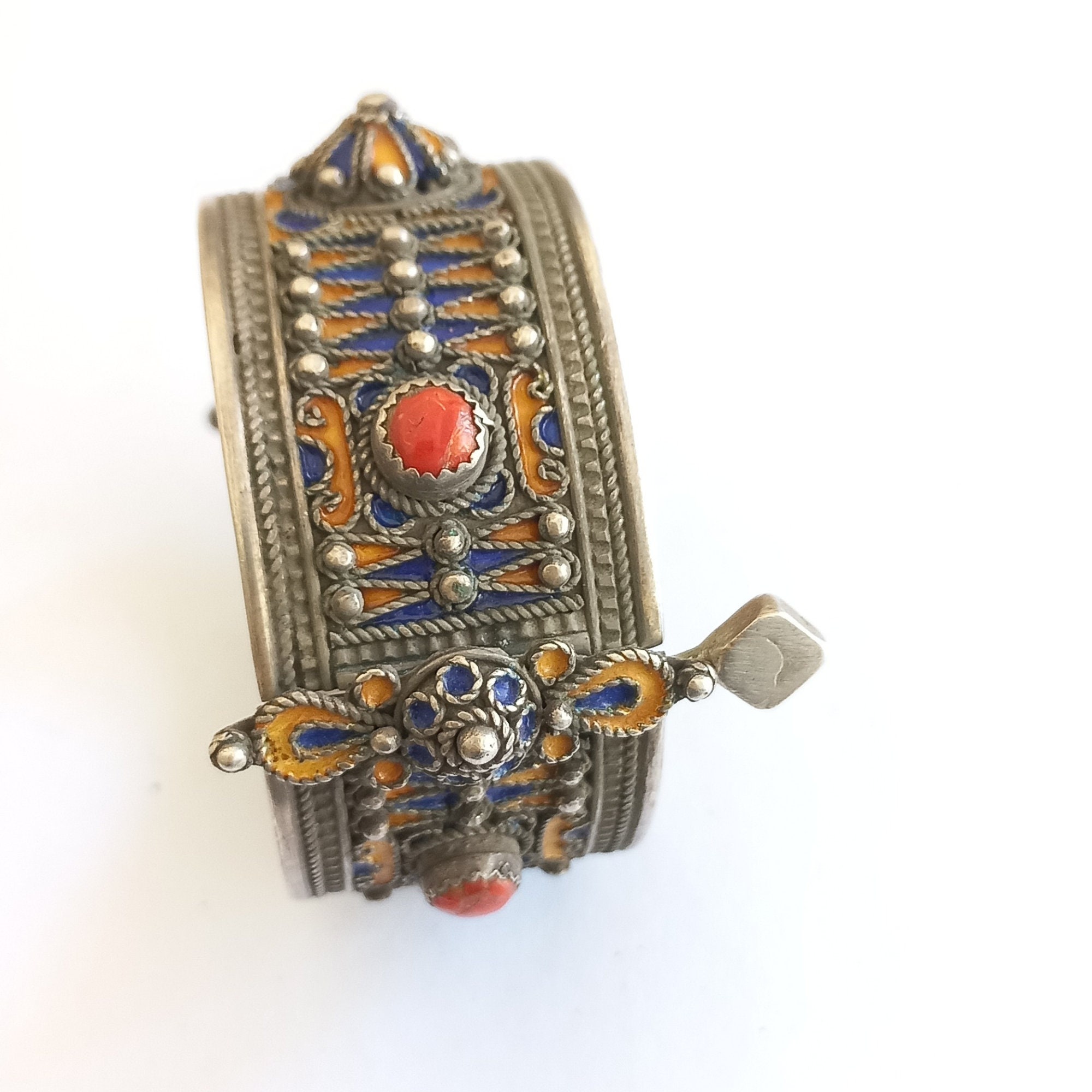 A Wonderful Berber Silver Bracelet With Enamel and Coral From MOROCCO ...