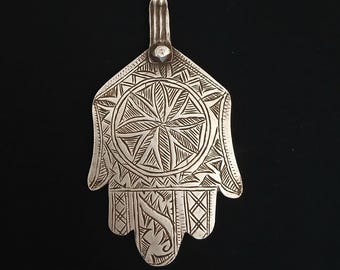 Antique Silver Pendant (khamsa). From Northern Morocco. Ancient Berber ...