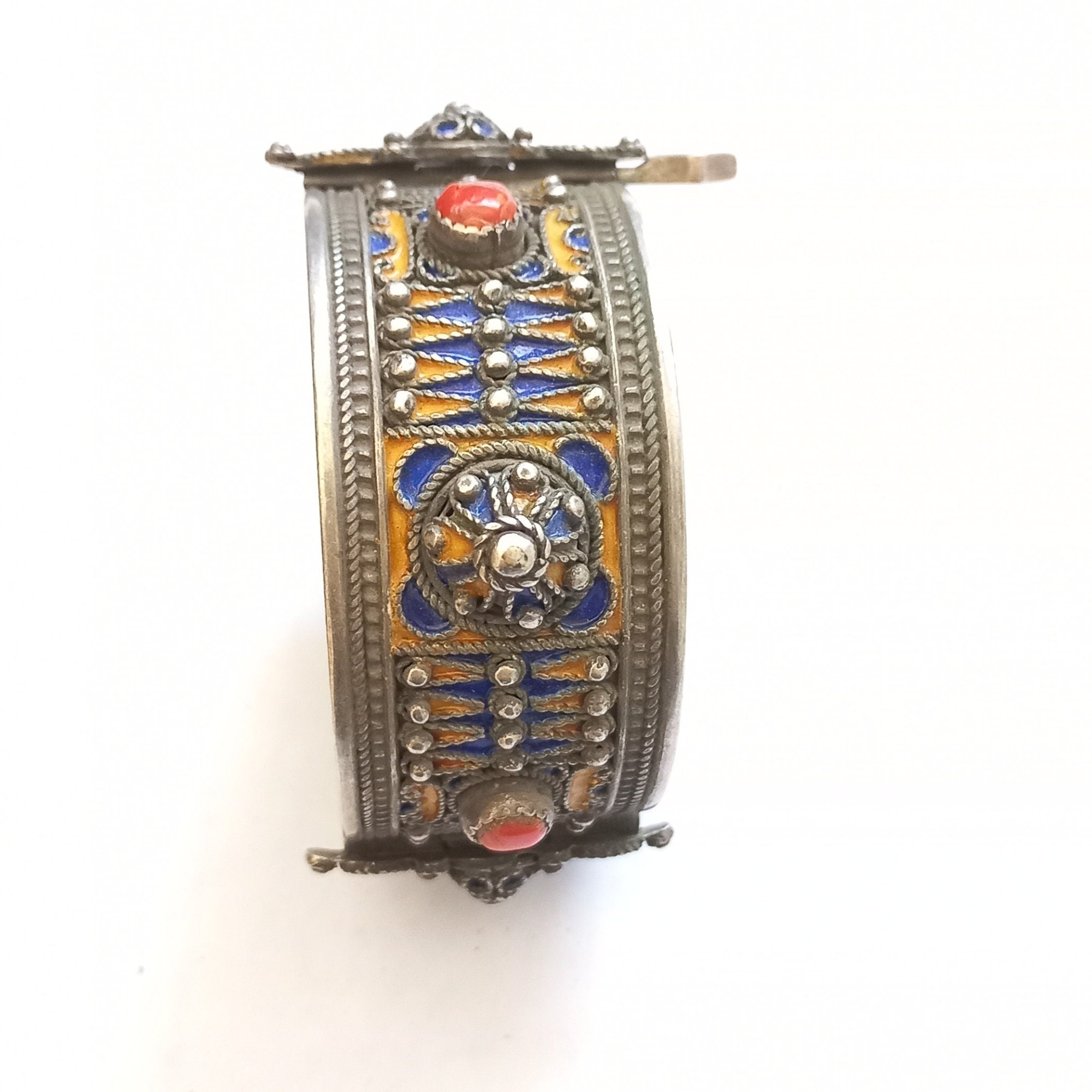 A Wonderful Berber Silver Bracelet With Enamel and Coral From MOROCCO ...