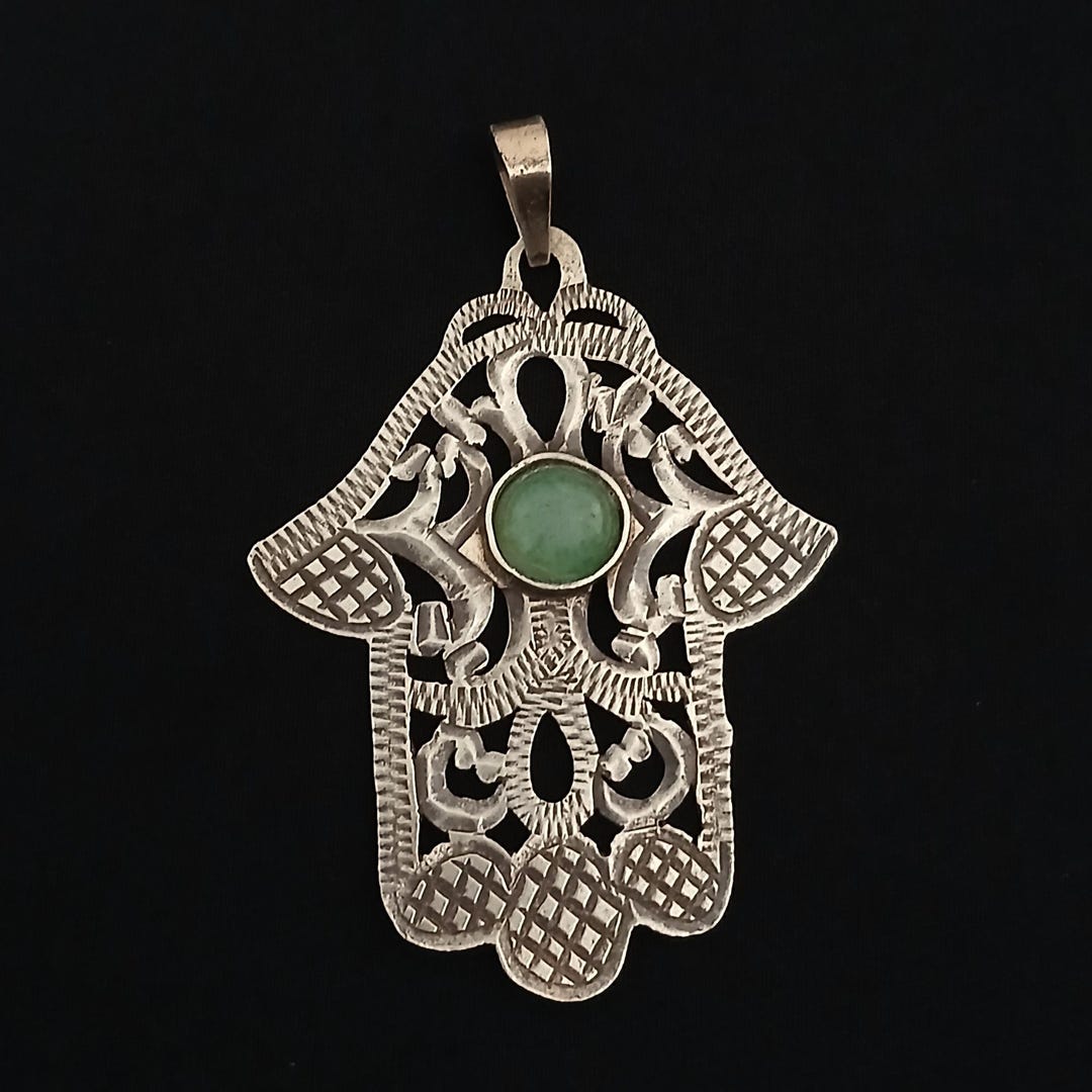 Antique Silver Pendant (khamsa). From Northern Morocco. Ancient Berber ...
