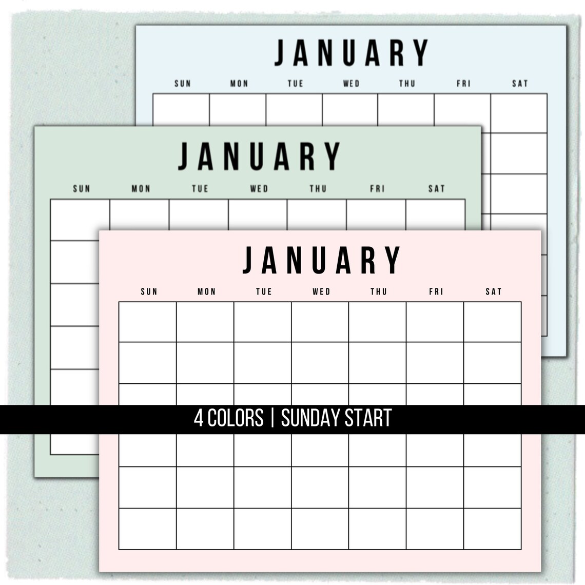 Blank Monthly Calendar, Digital Download, 8.5 X 11 in (US Letter ...