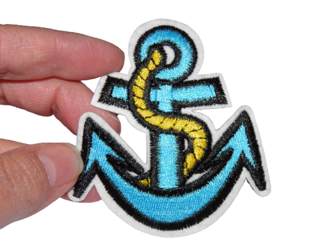 Blue Boat Anchor Patch Embroidered Iron-on Patch - Etsy