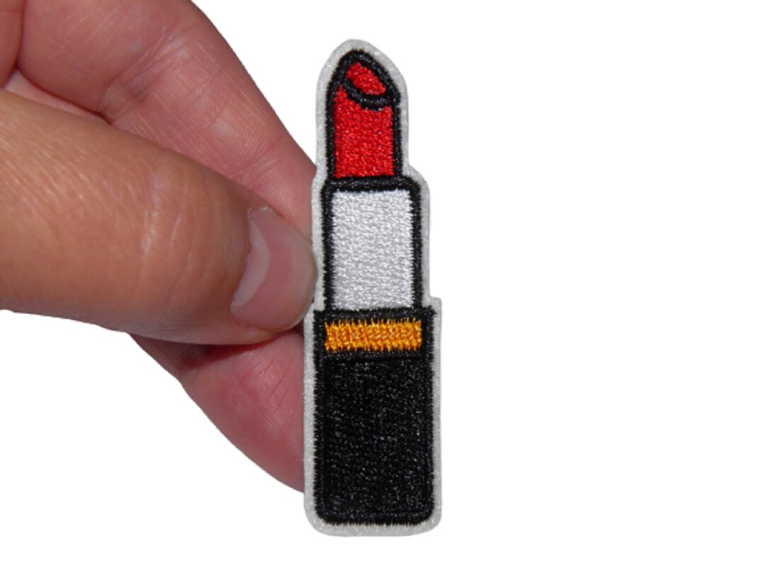 Lipstick Patch Reinforcement Embroidered Iron-on Patch - Etsy