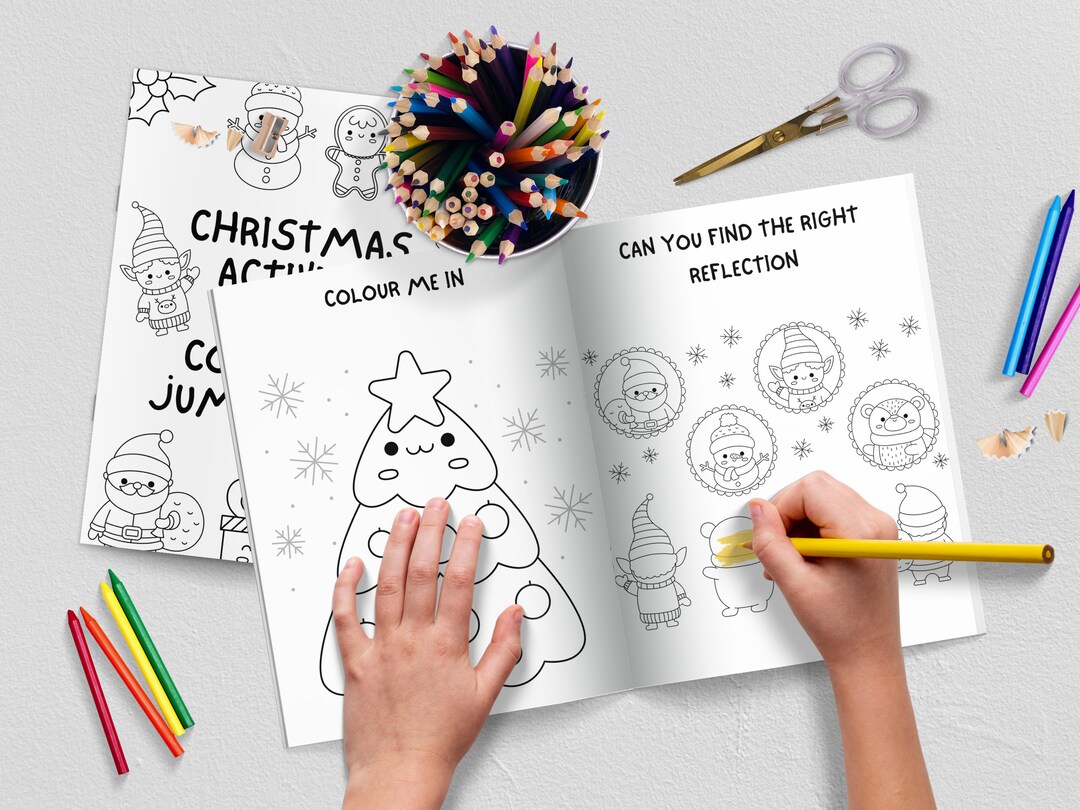 Christmas Activity & Colouring Book Jumbo Edition Instant Download ...