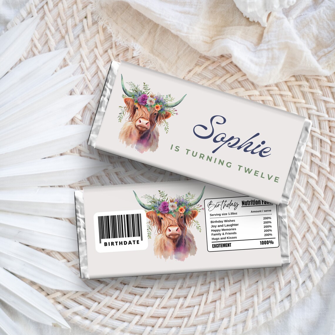 Highland Cow Chocolate Bar Wrapper | INSTANT DOWNLOAD | Aldi Chocolate ...