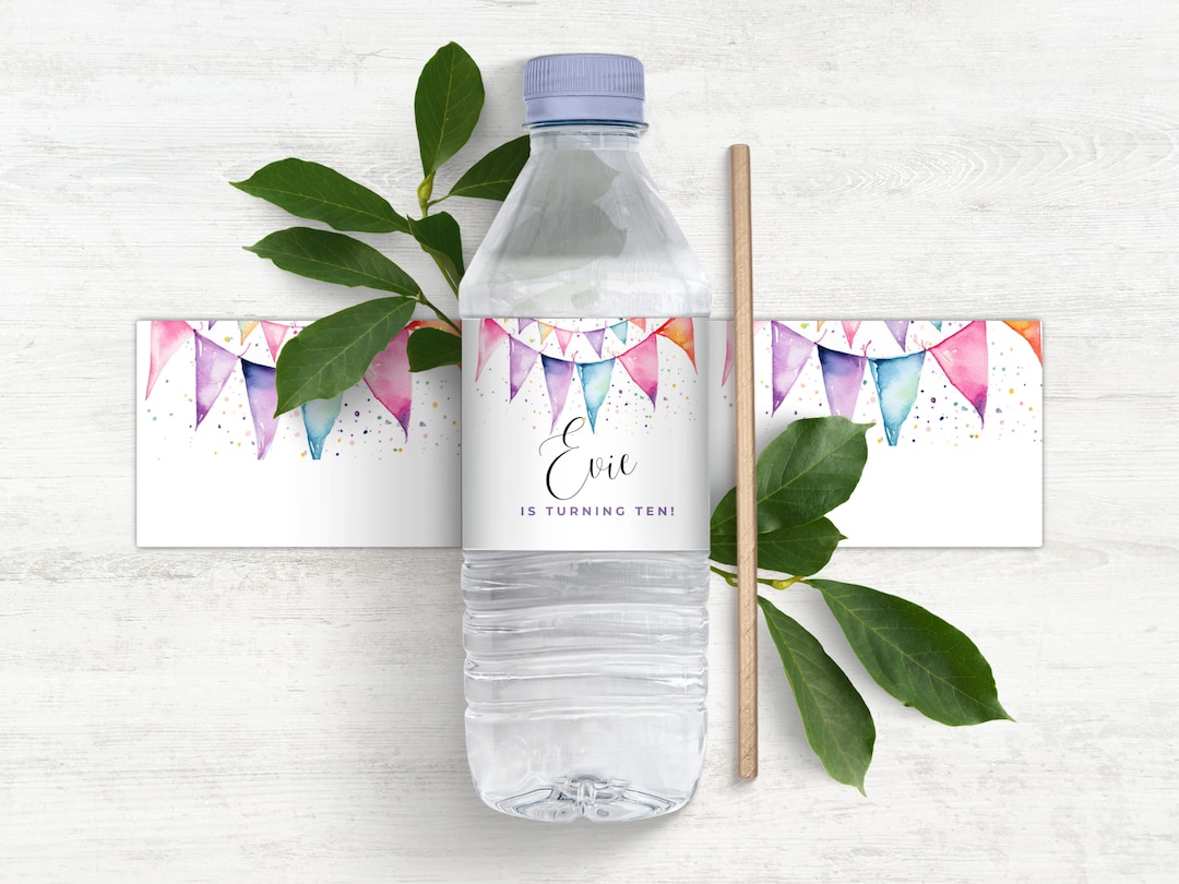 Birthday Banner Water Bottle Labels-instant Download, Editable ...