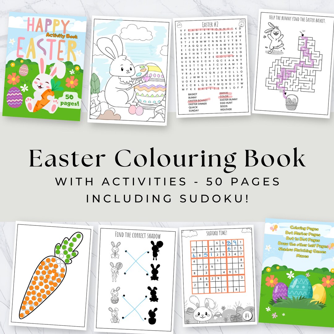 Easter Coloring & Activity Book | Printable Coloring Book | Easter ...