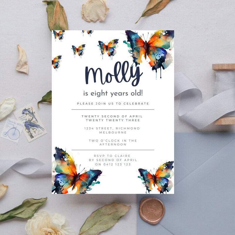 Butterfly Invitation - Etsy
