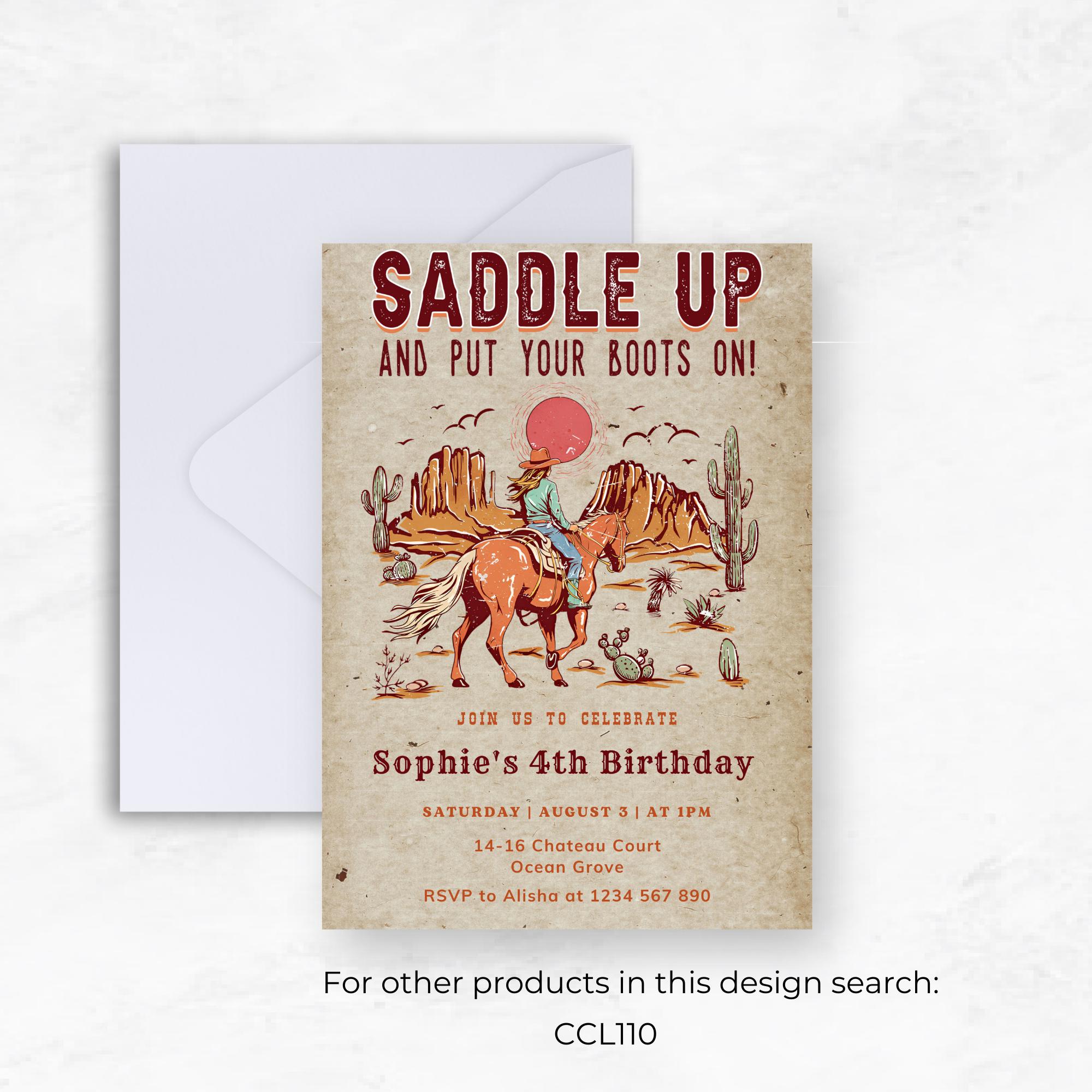 Western Themed Birthday Invitation | Western Invitation | Cowgirl ...