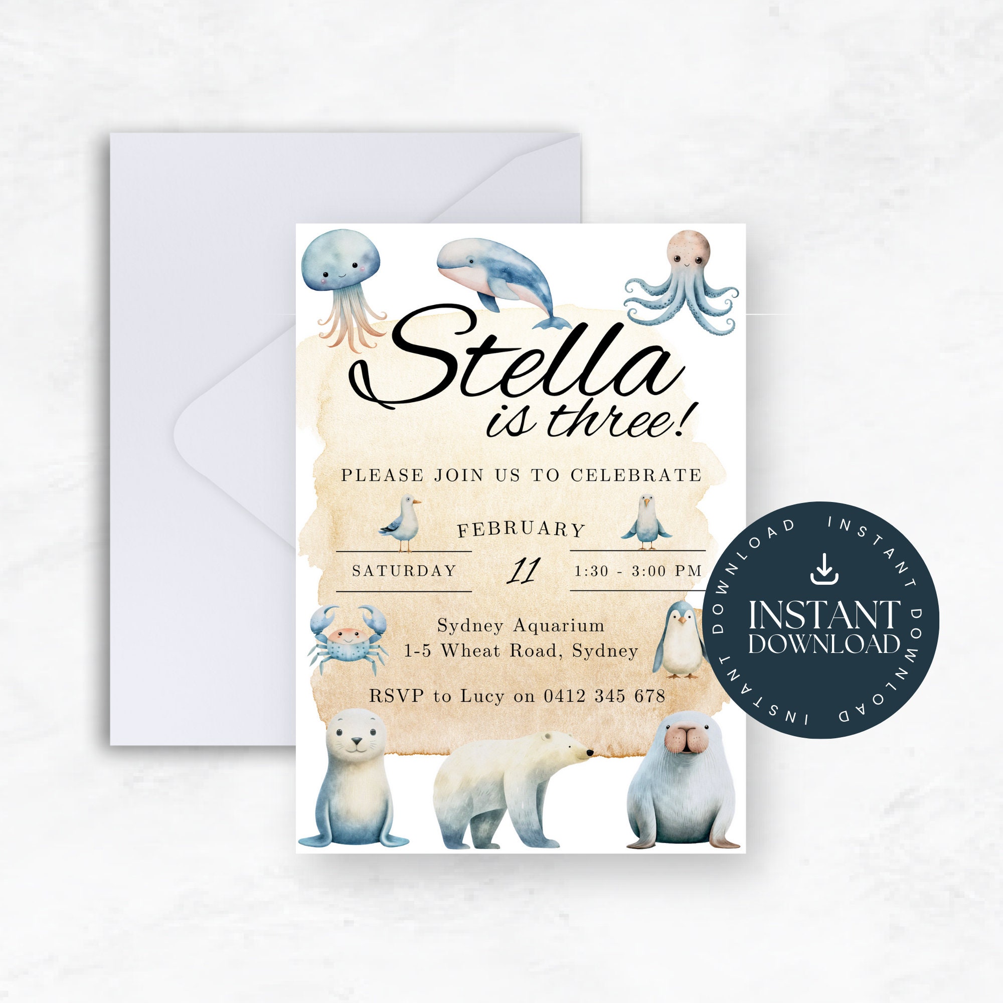 Arctic Animals Birthday Invitation | Winter Wonderland Invitation ...