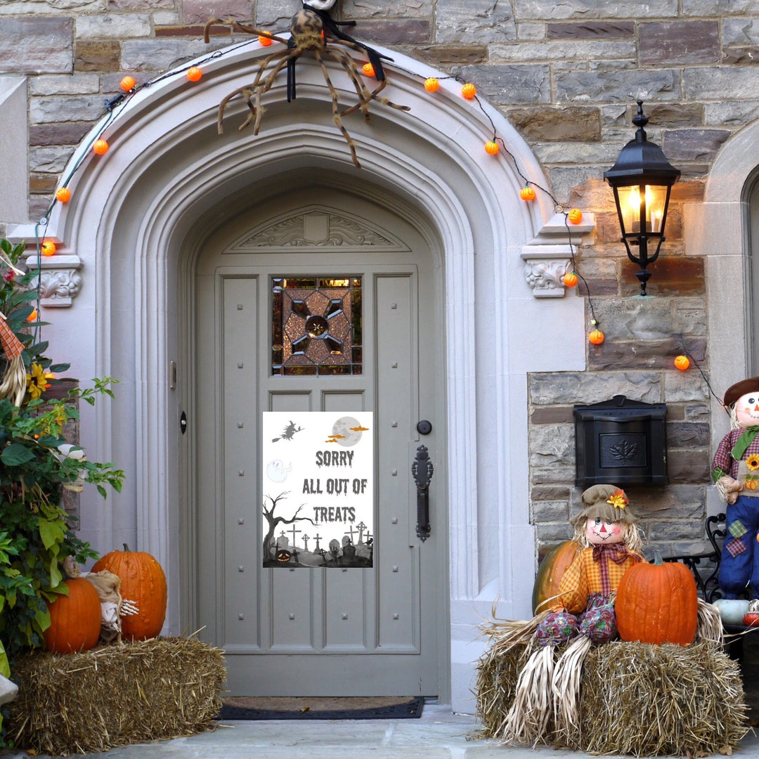 Printable Halloween No Candy Sign, No More Candy Door Sign, Please Do ...