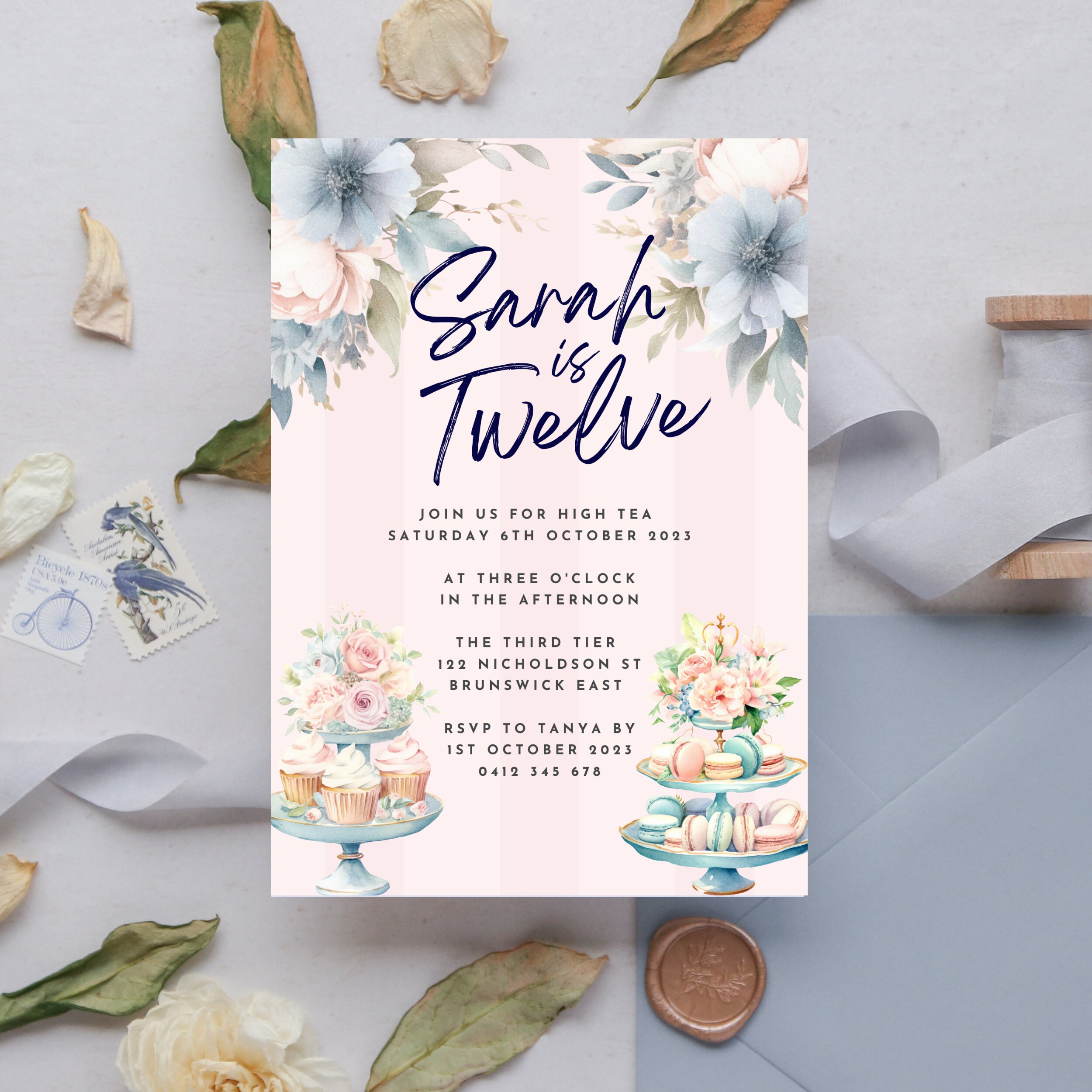 High Tea Invitation - Instant Download, Editable, Printable, Template ...