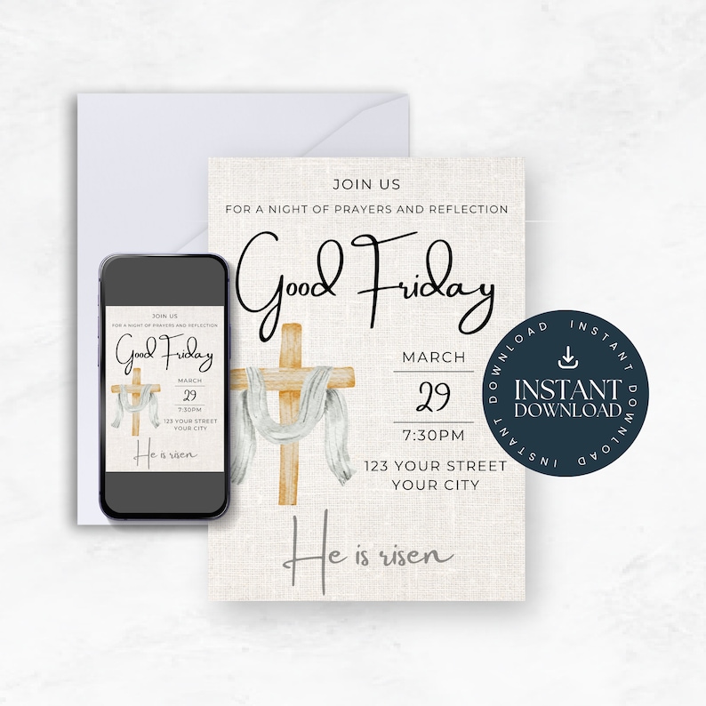 Good Friday Invitation | Prayers Invitation | Reflection Invitation ...