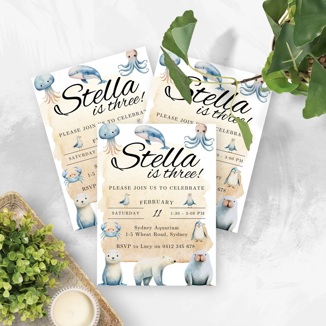 Arctic Animals Birthday Invitation | Winter Wonderland Invitation ...